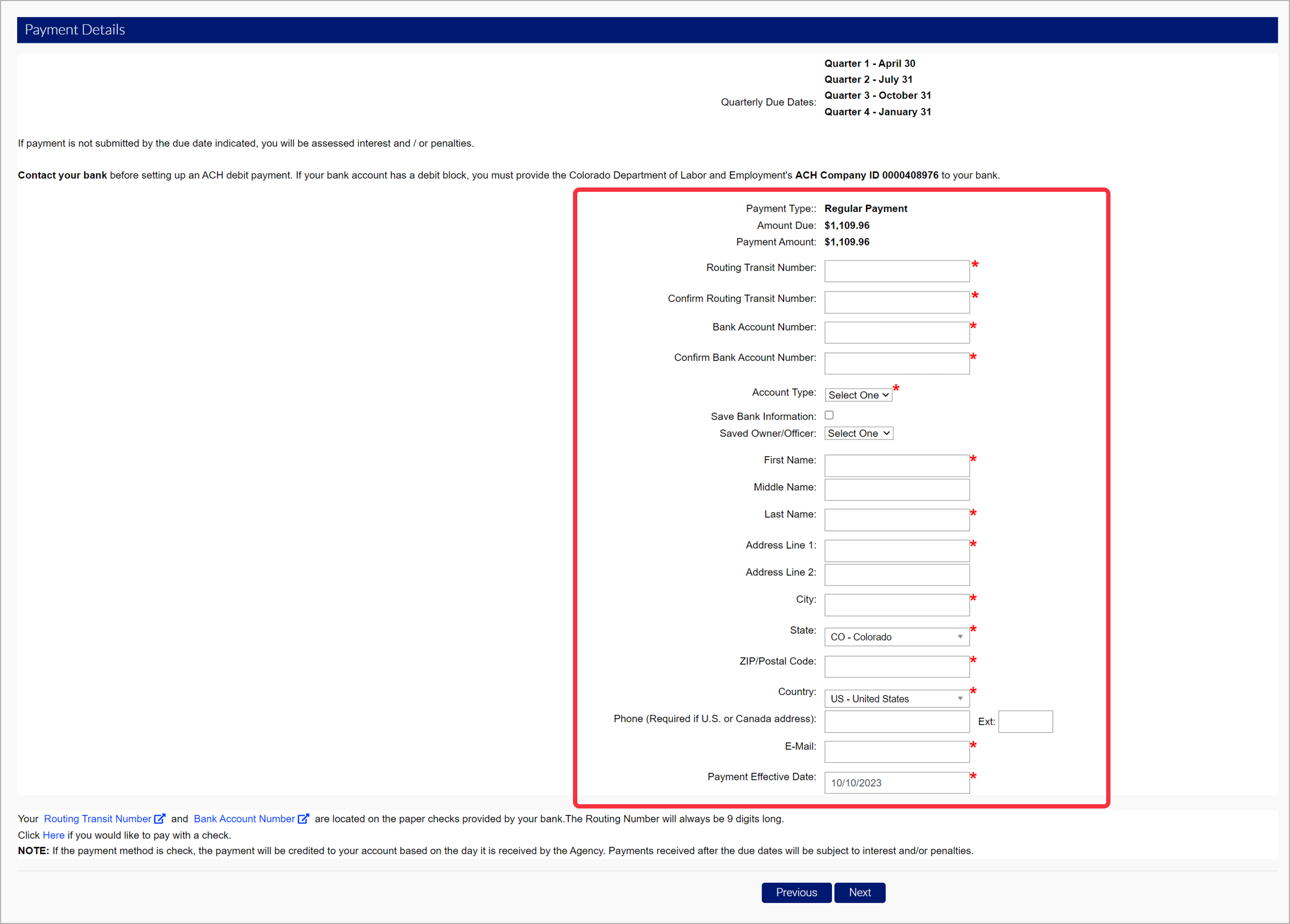 Make a Payment | Department of Labor & Employment