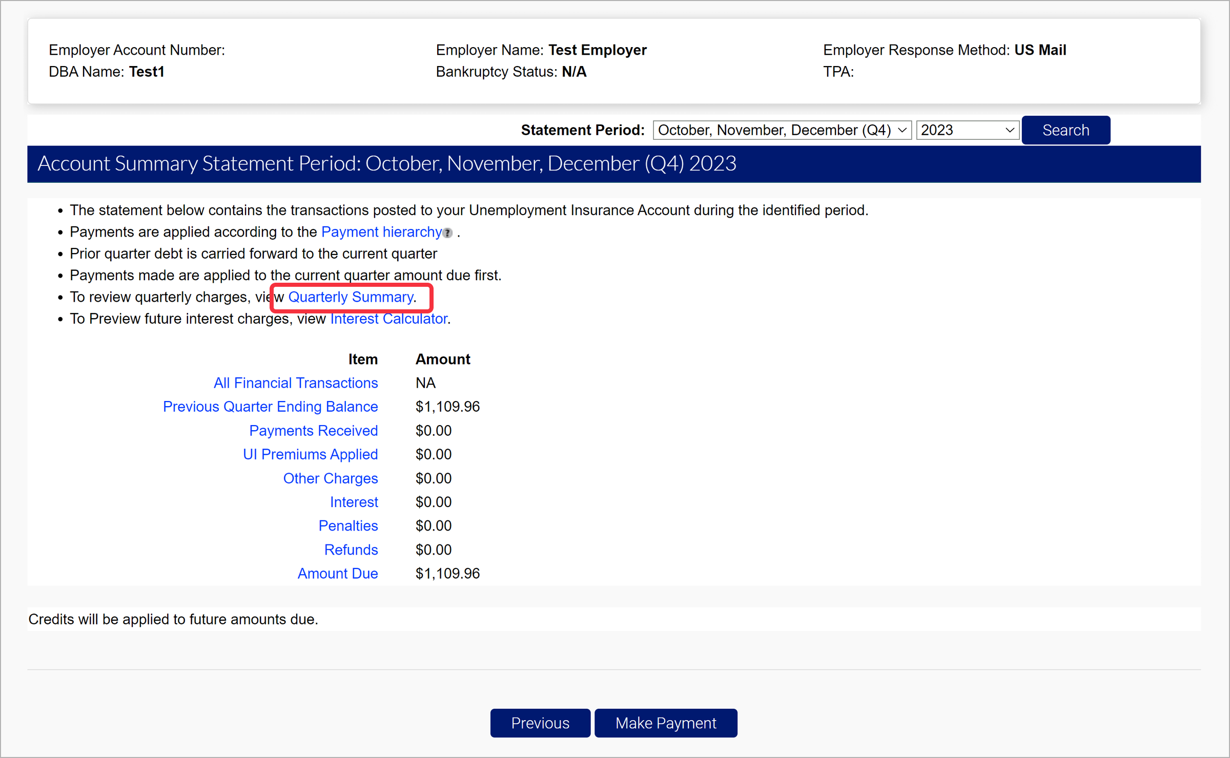 Viewing Payment History | Department of Labor & Employment